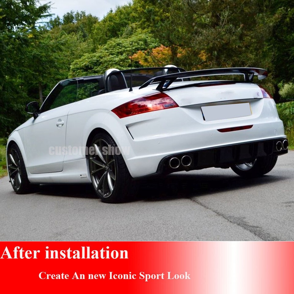 Matt Black Rear Trunk Boot Double-Deck Spoiler Wing For Audi TT MK2 8J ...