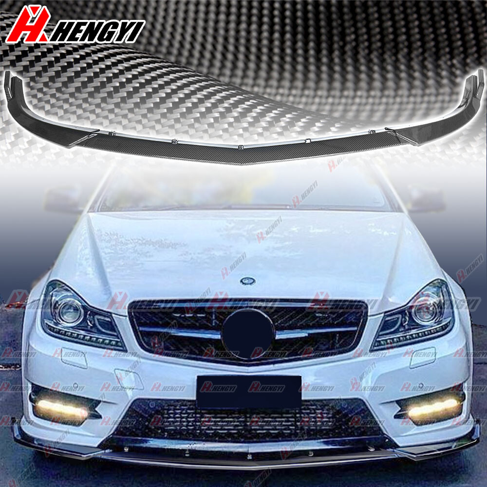 Front Lip Splitter Carbon Fiber Look For Mercedes W204 C300 2011-2014 ...