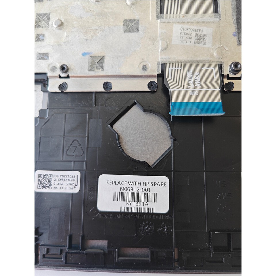 New For HP ZBOOK Power 15 G9 Palmrest w/Keyboard White Backlit Gray ...