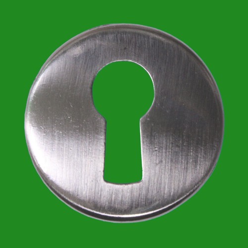12x 24mm Brushed Nickel Plated Push-Fit Cabinet Escutcheon Key Hole ...