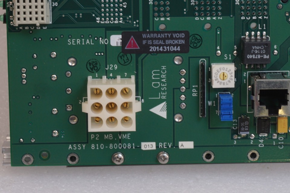 LAM P2 MB VME BACKPLANE 810-800081-013 REV:A & 101VMEJ106-9001 REV:B ...