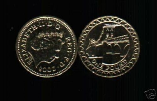 Great Britain £1 POUND 2005 Commemorative MENAI BRIDGE Tower Queen QE ...