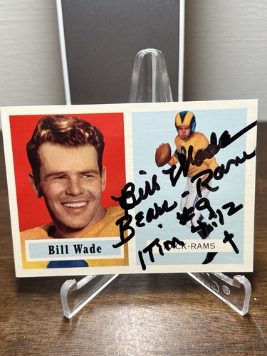 Autographed 1994 Topps Archives 1957 #34 Bill Wade | eBay