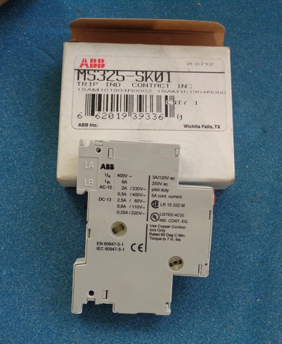 A New In The Box ABB MS325-1SK01 Trip Individual Contact / Motor ...