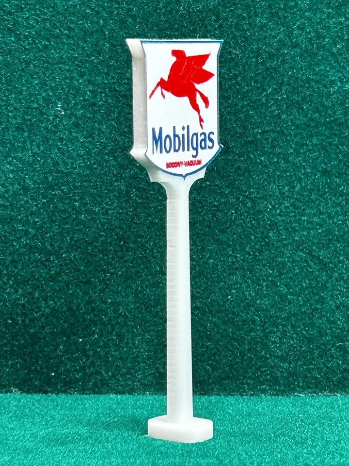 HO 1:87 Scale Mobil Shield Vintage Gas Station Sign Advertisement Laser ...