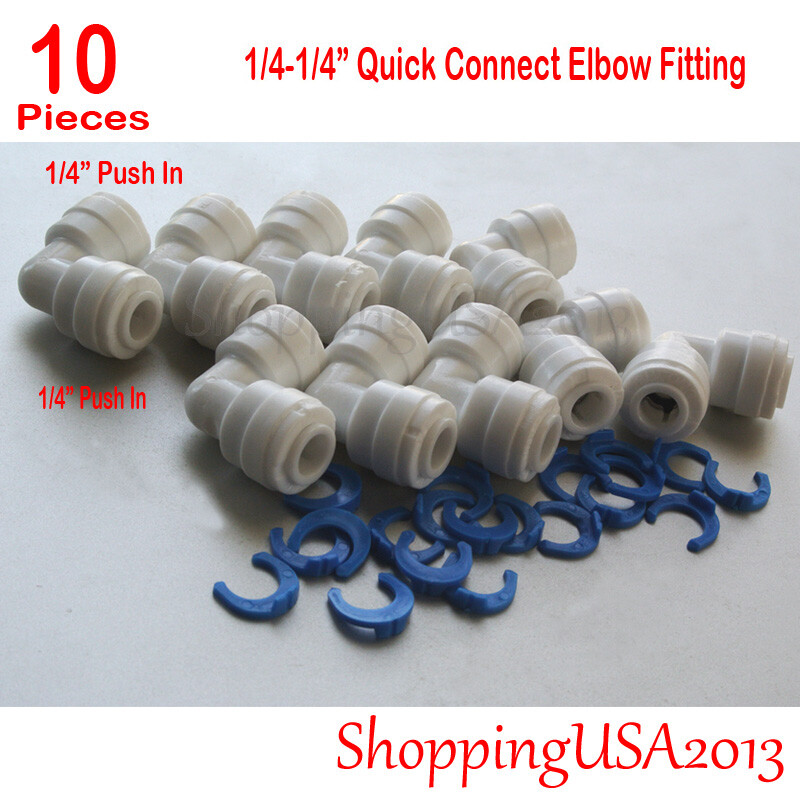 10 Pcs Water Filter Connector Fitting Quick Connect Thread Push In 1/4 ...