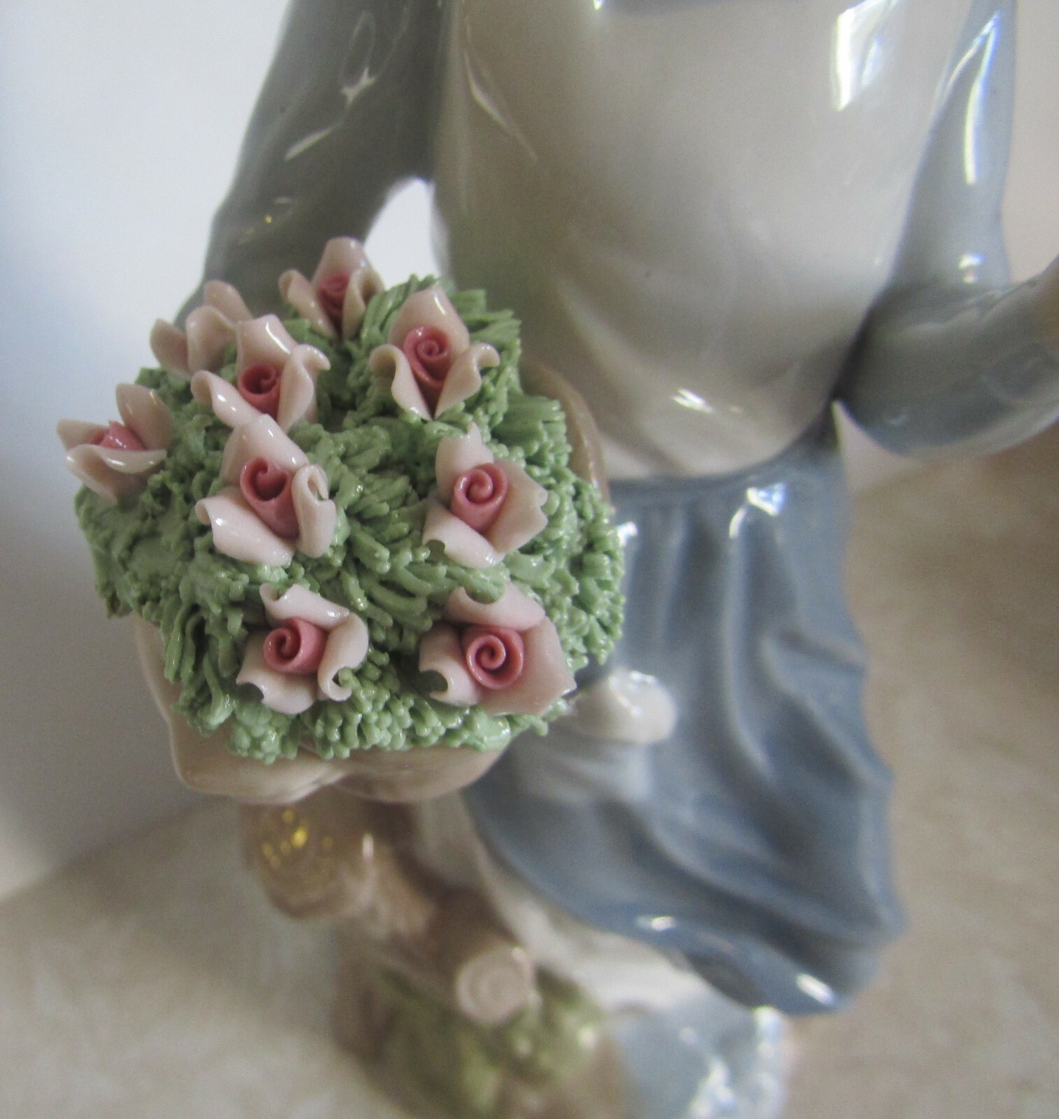 NADAL SPAIN PORCELAIN FIGURINE GIRL WITH FLOWERS in BASKET Large | eBay