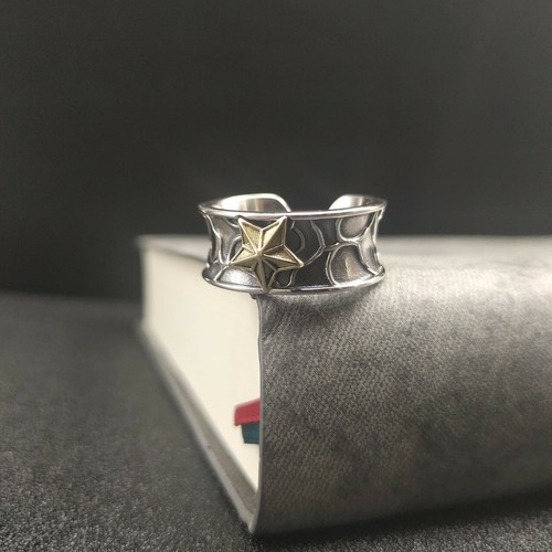 B32 Ring Wrinkle Look With Fünfzackigem Star 925 Sterling Silver | eBay ...
