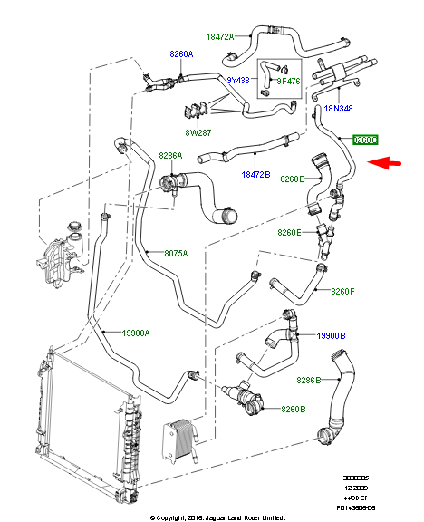 Land Rover Range Rover Radiator Coolant Hose PCH502080 Genuine for sale ...
