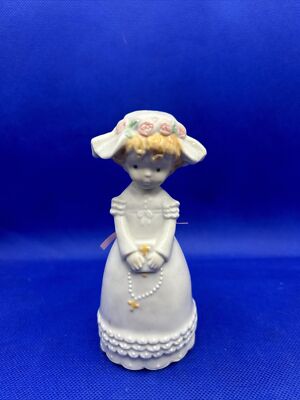 Vtg 1990 Enesco Raecath #120596 Communion Hat/Rosary Beads Bell - Made ...