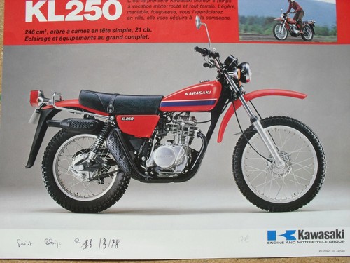 KAWASAKI KL 250 1978 prospectus | eBay