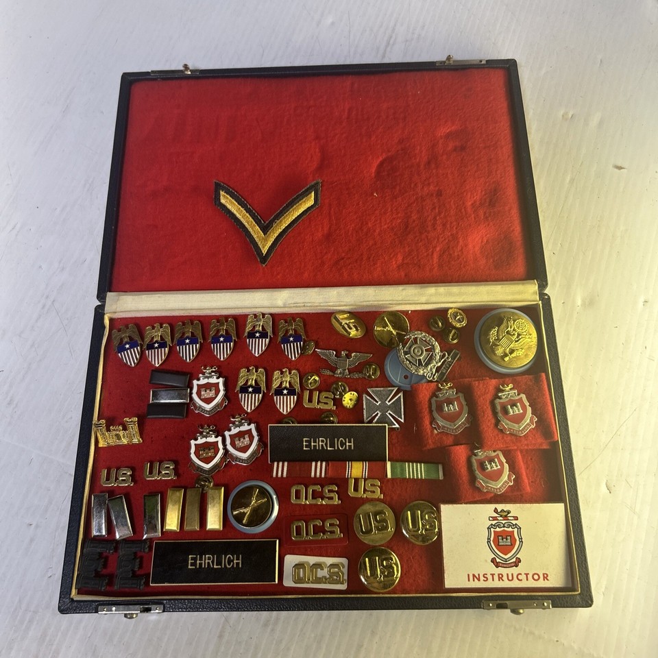 Big lot of Vintage WW2 Military Metals. US Corp of Engineers. Box ...