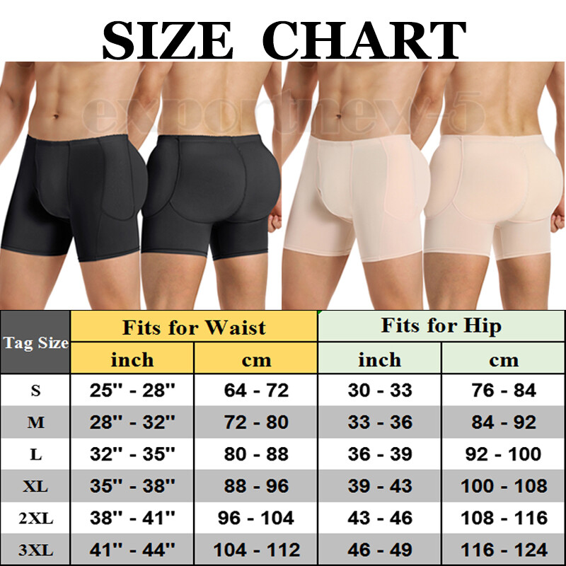Men's Padded Enhancer Underwear Shapewear Butt Lifter Boxer Briefs Body ...