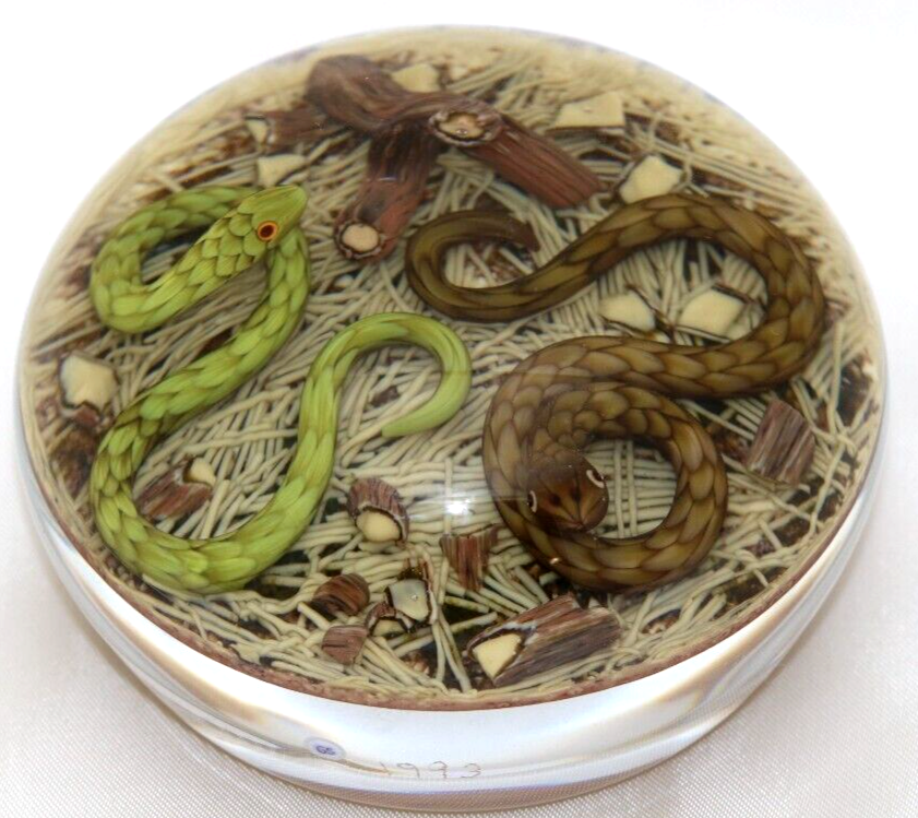WONDERFUL Large GORDON SMITH Dueling Garden SNAKES Art Glass ...
