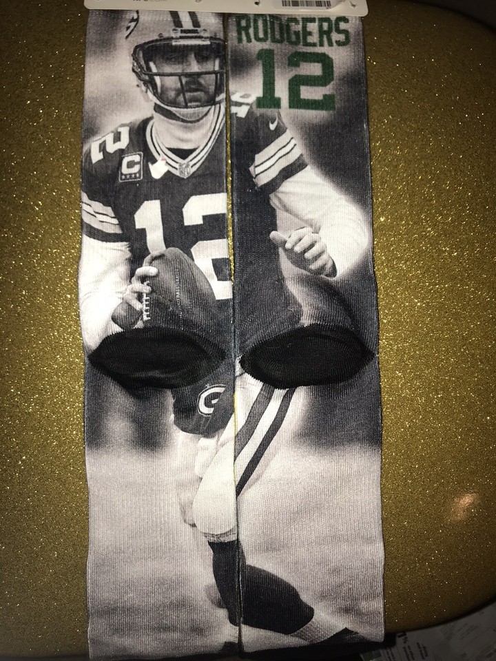 Brand New GREEN BAY PACKERS AARON RODGERS COLLECTOR SOCKS SIZE MENS L ...