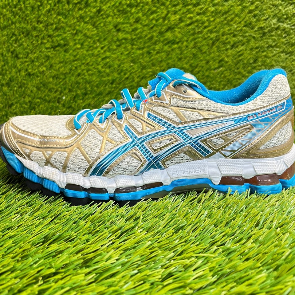 Asics Gel-Kayano 20 Womens Size 7.5 White Blue Athletic Running Shoes ...