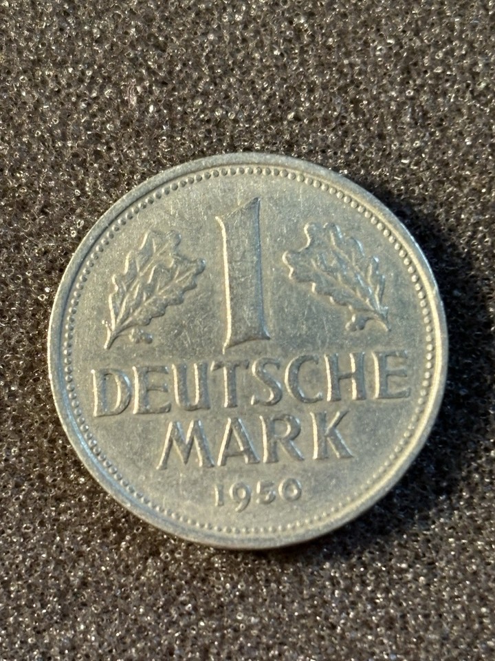 1950 G 1 Deutsche Mark Germany Coin One Deutsche Mark Eagle Coin West ...