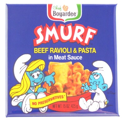 Smurf Beef Ravioli and Pasta FRIDGE MAGNET can label smurfs smurfette ...