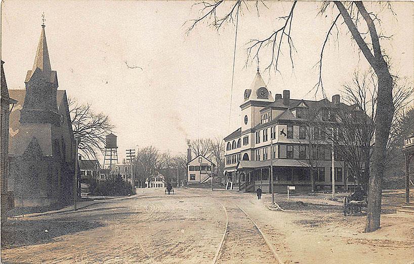 West Upton MA Street View Storefronts Trolley Tracks RPPC Postcard | eBay
