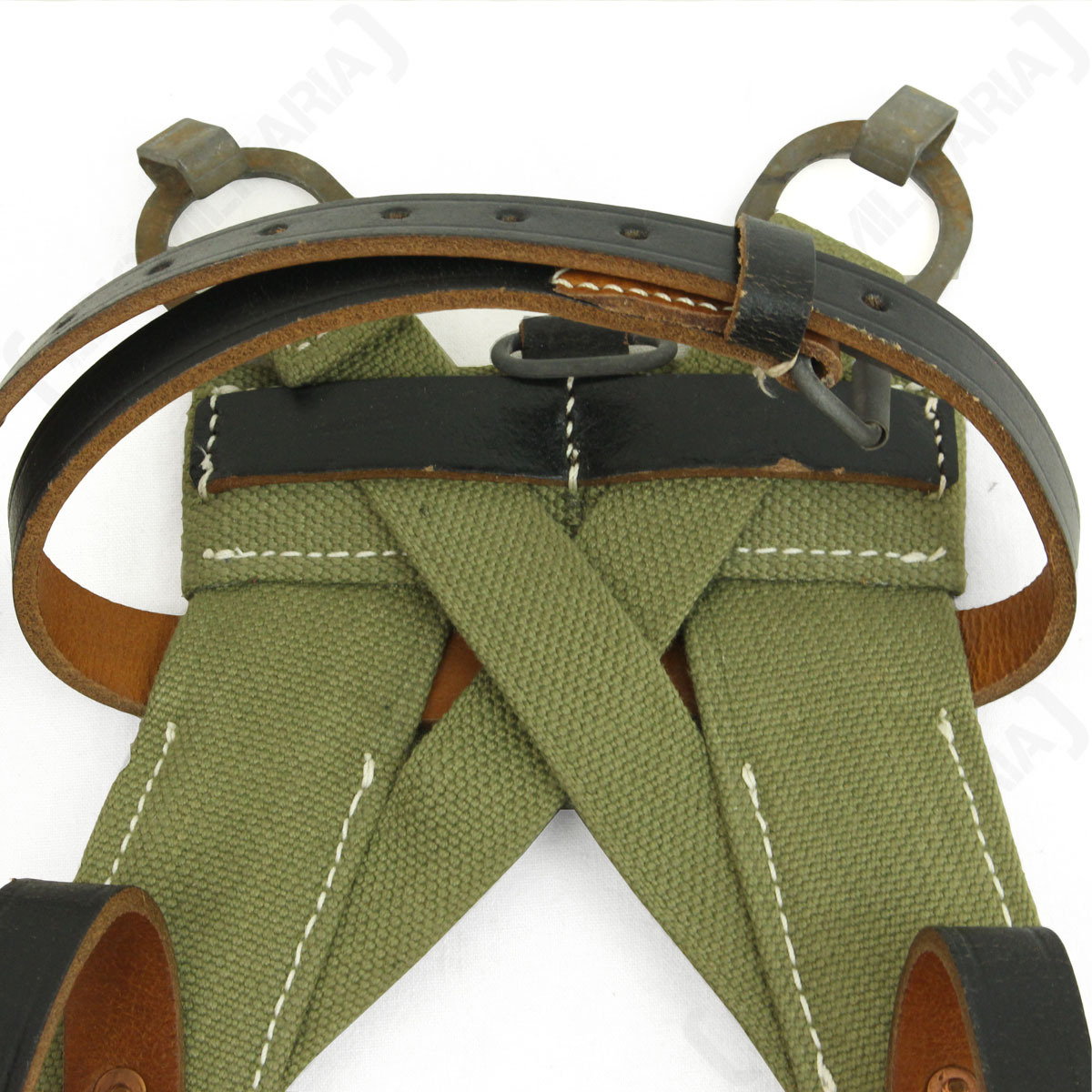 Tropical A-Frame with Leather Straps - WW2 Repro German Webbing Carrier ...