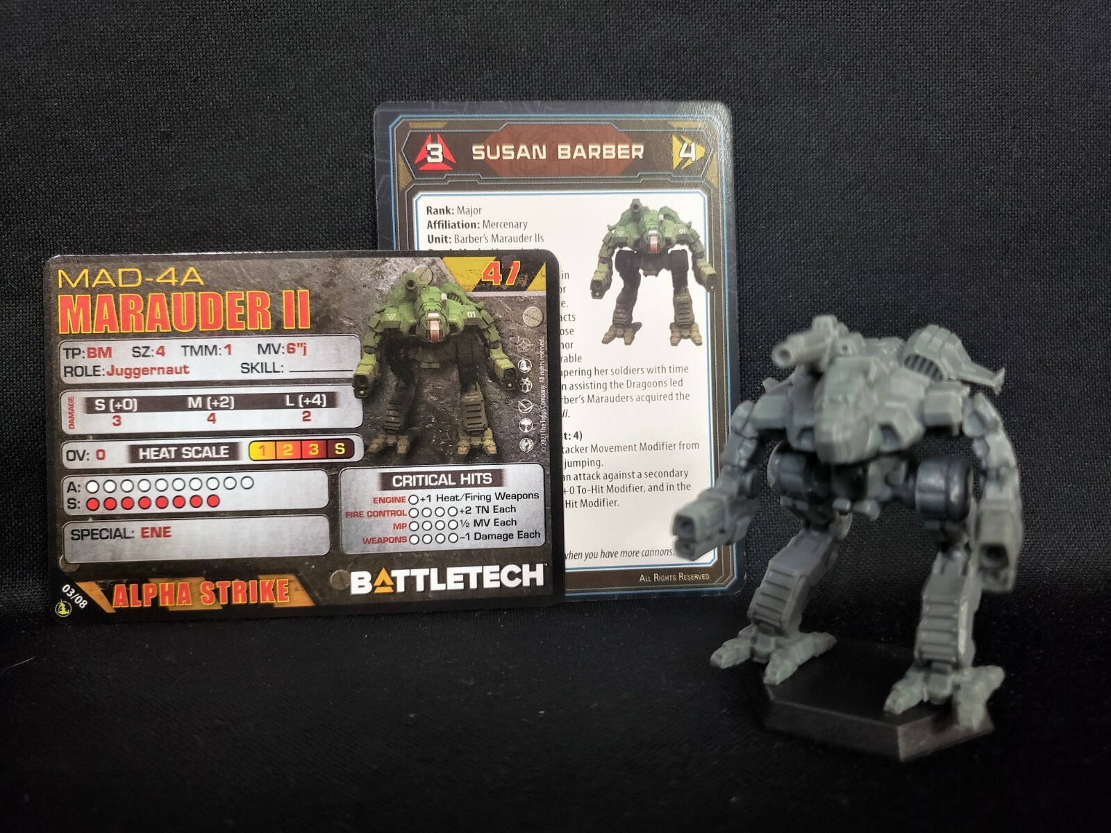 Battletech Marauder II Mech + Pilot Alpha Strike Cards Direct Fire ...