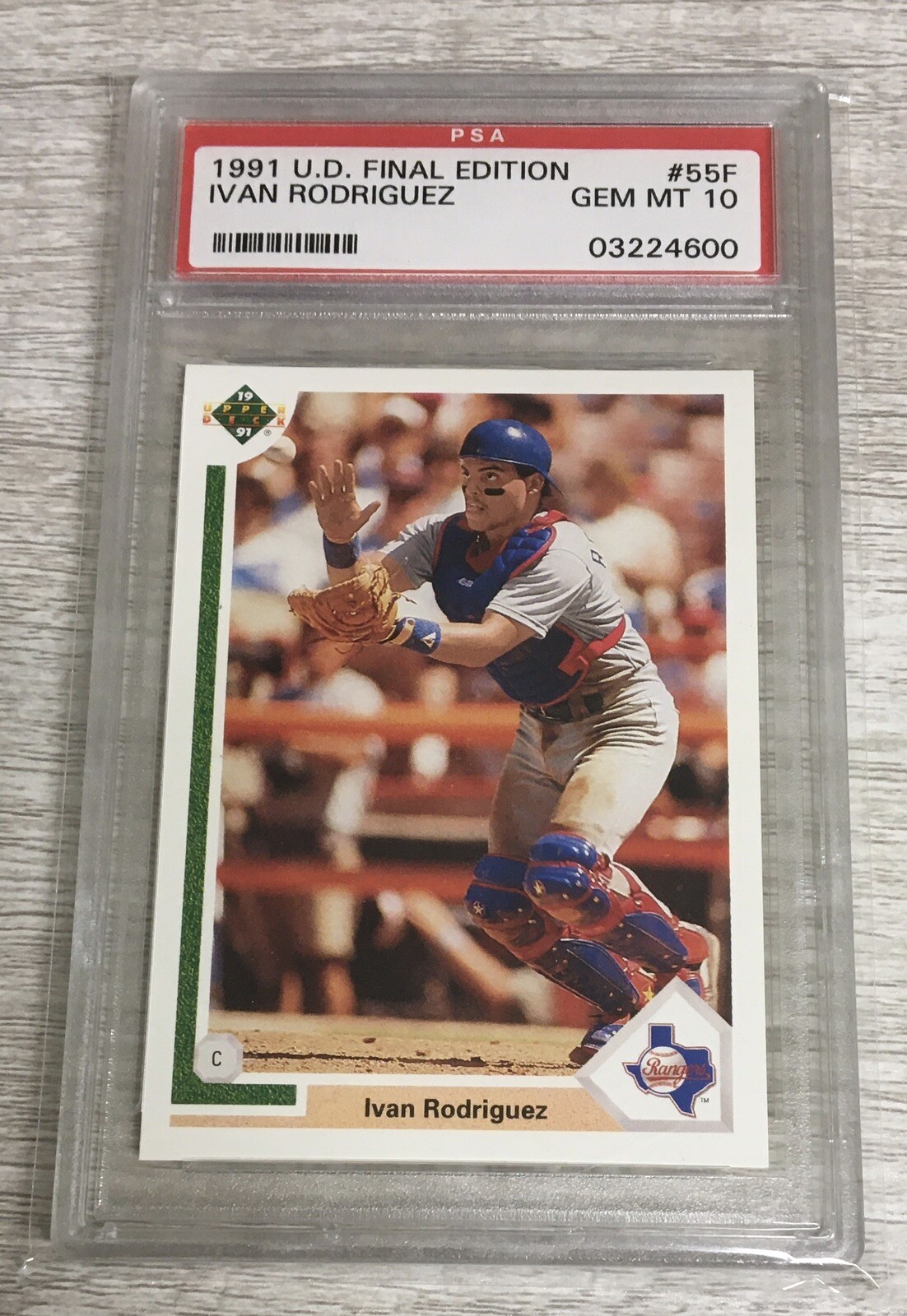 1991 Upper Deck Final Edition Ivan Rodriguez ROOKIE RC #55F PSA 10 GEM ...