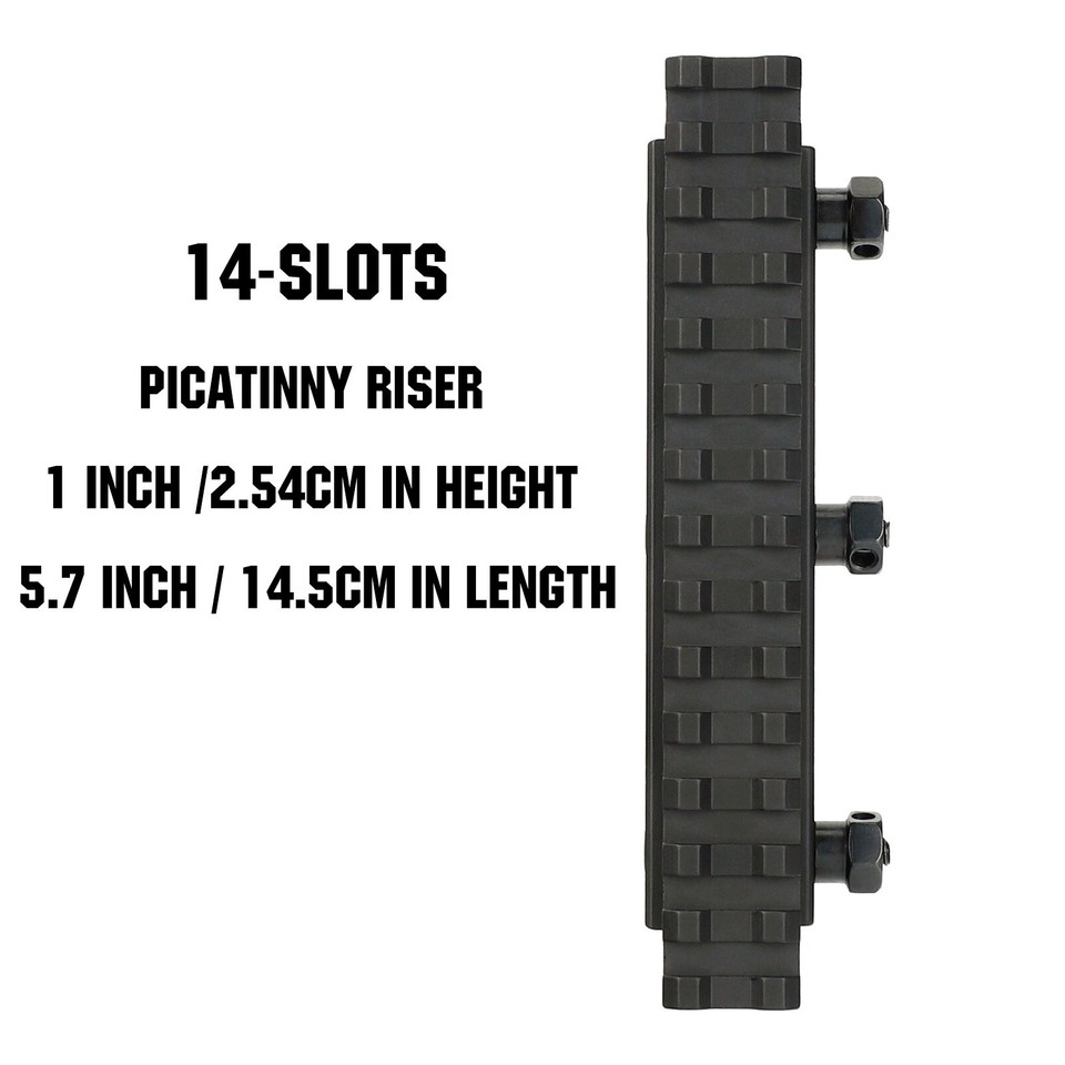 ohhunt Picatinny Rail Riser 1 inch High 14-Slots Scope Riser for Scope ...