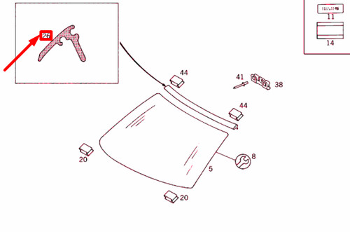 NEW MERCEDES-BENZ C W202 FRONT WINDSHIELD TOP OUTER MOULDING ...
