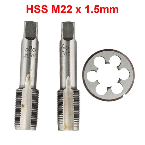 HSS M22 X1.5mm Taper & Plug Tap & M22 X1.5mm Die Metric Thread Right ...