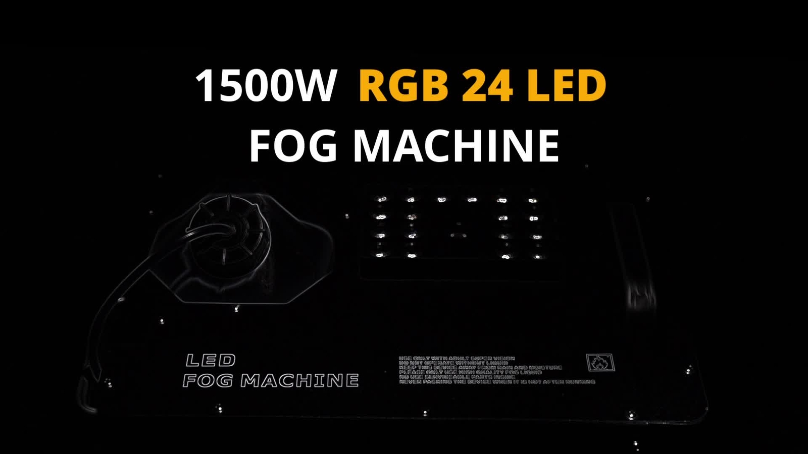 1500W Smoke Fog Machine RGB 24LED Light DMX DJ Party Vertical Spray Fog ...