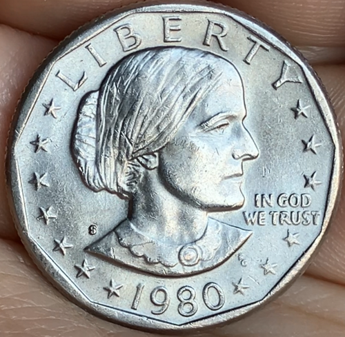 1980 Susan B Anthony Liberty S (SF Mint) Dollar U.S. Coin DDO/Wide Rim ...