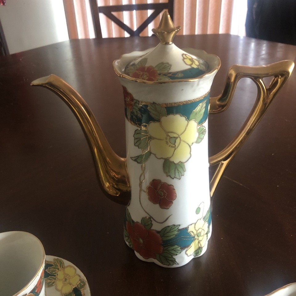 Vintage Royal Fine Porcelain Chocolate Pot Set! 17 total pieces ...