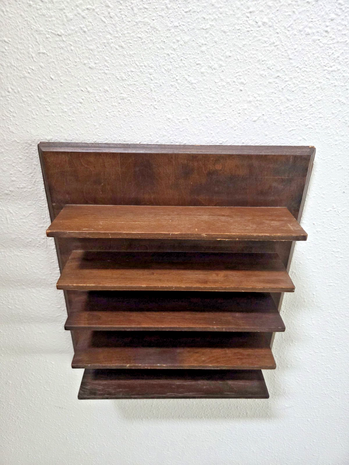 Solid Wood Wall Display Rack 5 Shelves 18.5"x16" Shot Glass Figurine ...