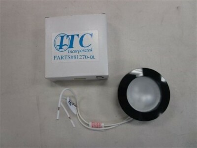 ITC HALOGEN RECESSED CABIN LIGHT 81270-BL BLACK BEZEL MARINE BOAT | eBay