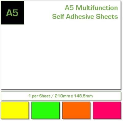A5 Labels - Sticky Fluorescent Printer Labels Bright A5 Sheets. Fast ...