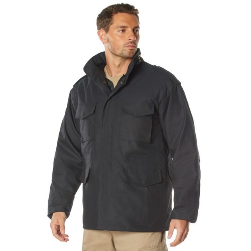 Men's Long Length M-65 Field Jacket in Black & Olive Drab Army Style ...