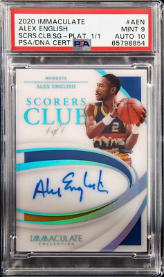 2020 IMMACULATE COLLECTION SCORERS CLUB SIGN PLATINUM 1/1 ALEX ENGLISH ...