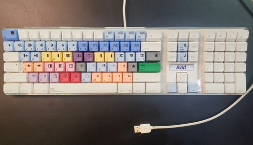 Apple A1048 USB Wired Avid Logic Keyboard Media Composer Colored Keys ...