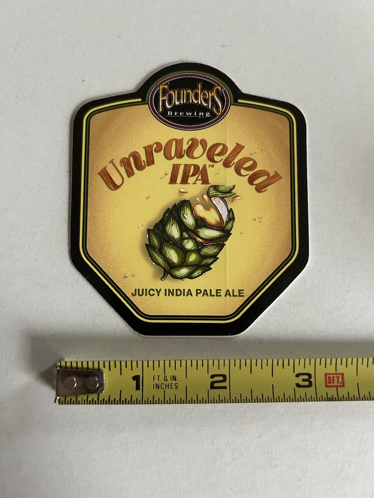 FOUNDERS BREWING michigan Unraveled IPA shield STICKER decal craft beer ...