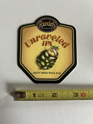 FOUNDERS BREWING michigan Unraveled IPA shield STICKER decal craft beer ...