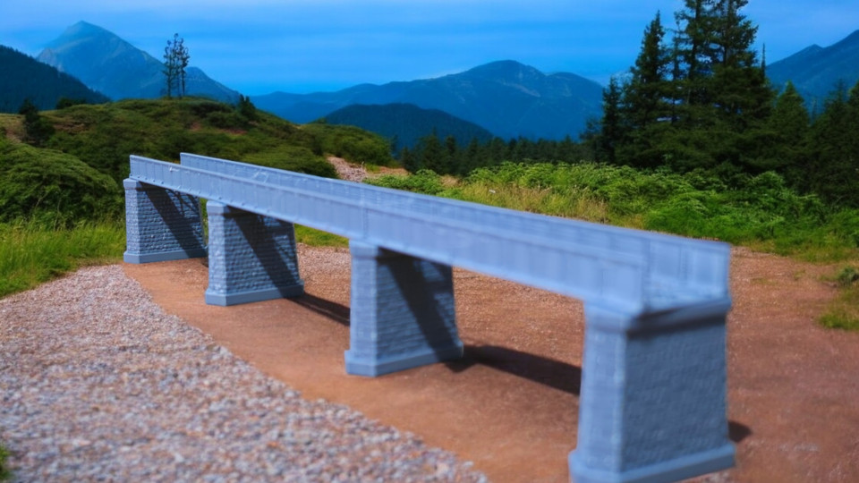 OO Gauge Single Track Iron Girder Bridge 1m long Model Railway Layout 1 ...