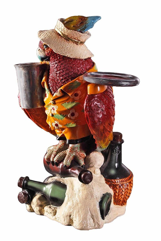 Parrot Butler Sculpture Waiter 23 Inches Tropical Home Decor Server ...