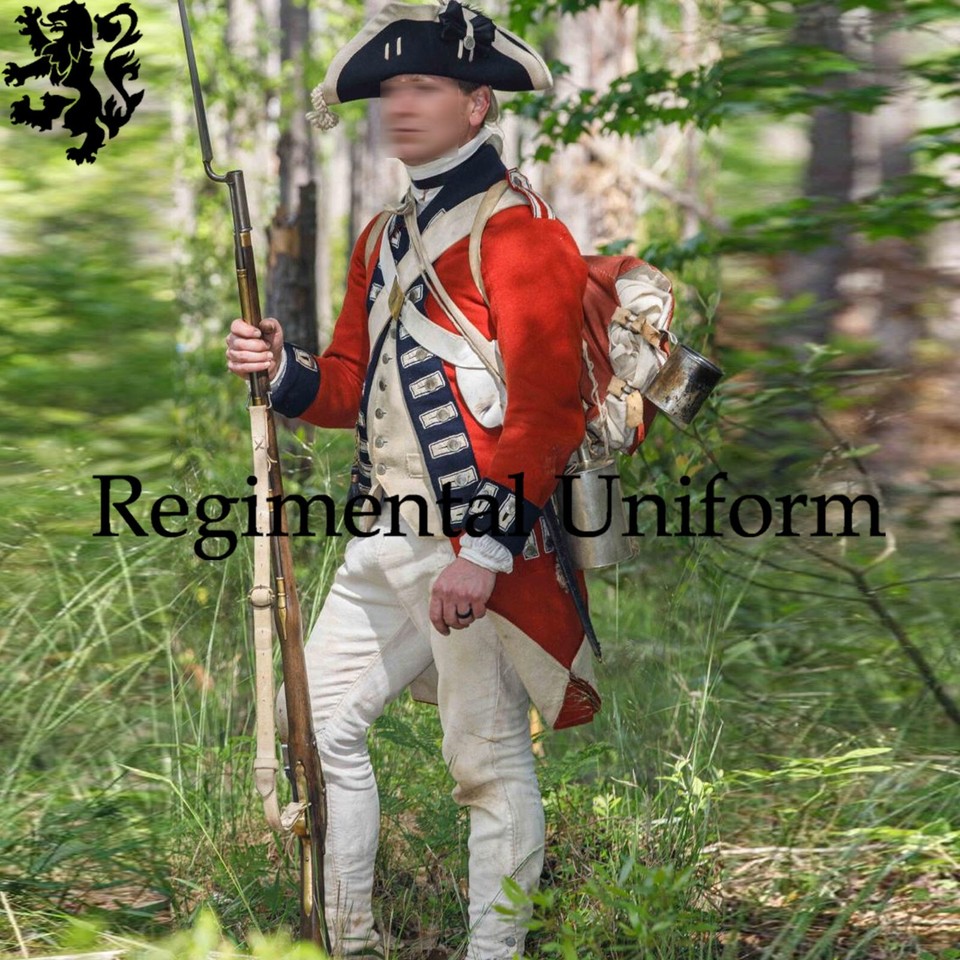 Reenactor Revolutionary War Era Regiment British Soldier Coat Red Wool ...
