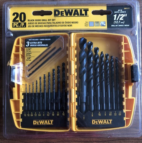 DEWALT Black Oxide Drill Bit Set, 20-Piece (DW1177) (Black & Gold) NEW ...