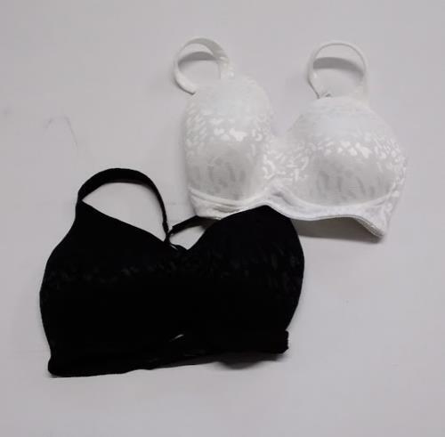 Rhonda Shear 2-Pack Lace Bra w/ Removable Pads (Black/White, Small) | eBay