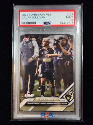 Cavan Sullivan 2024 Topps Now MLS PSA 9 Gem Mint Rookie RC #107 Philly ...