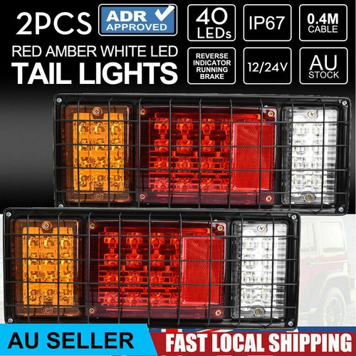 2x 40 LED Tail Lights Stop Indicator Reverse Lamp 12V Trailer Truck Ute ...