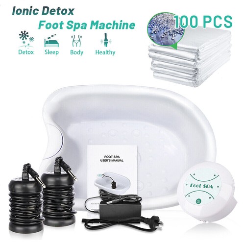 Ionic Detox Foot SPA Basin Machine Bath Ion Cleanse Massage With 100 ...