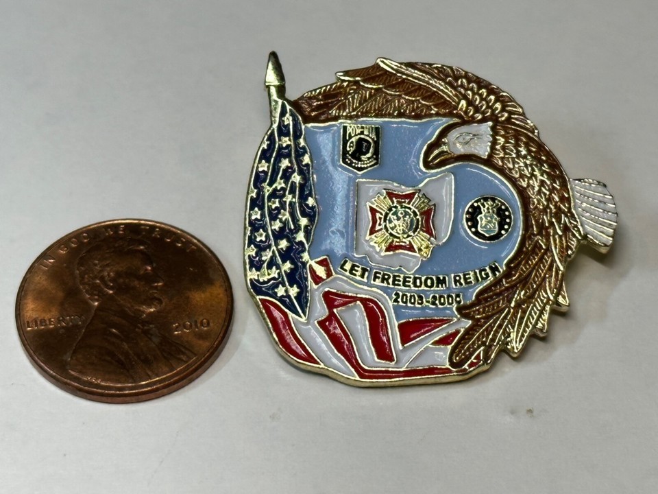 VFW Veterans Foreign Wars Lapel Pin MOC MOCA Ohio Let Freedom Reign ...