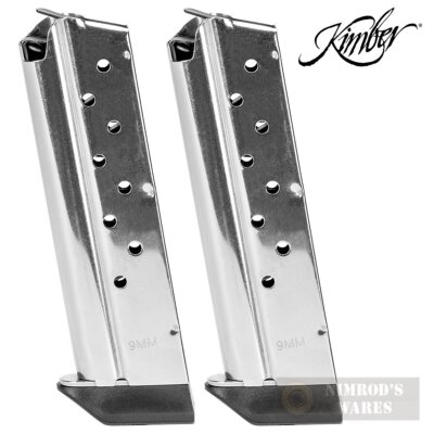 Kimber 1911 9mm 9-Round MAGAZINE 2-PACK Full-Size Extended Base Pad ...